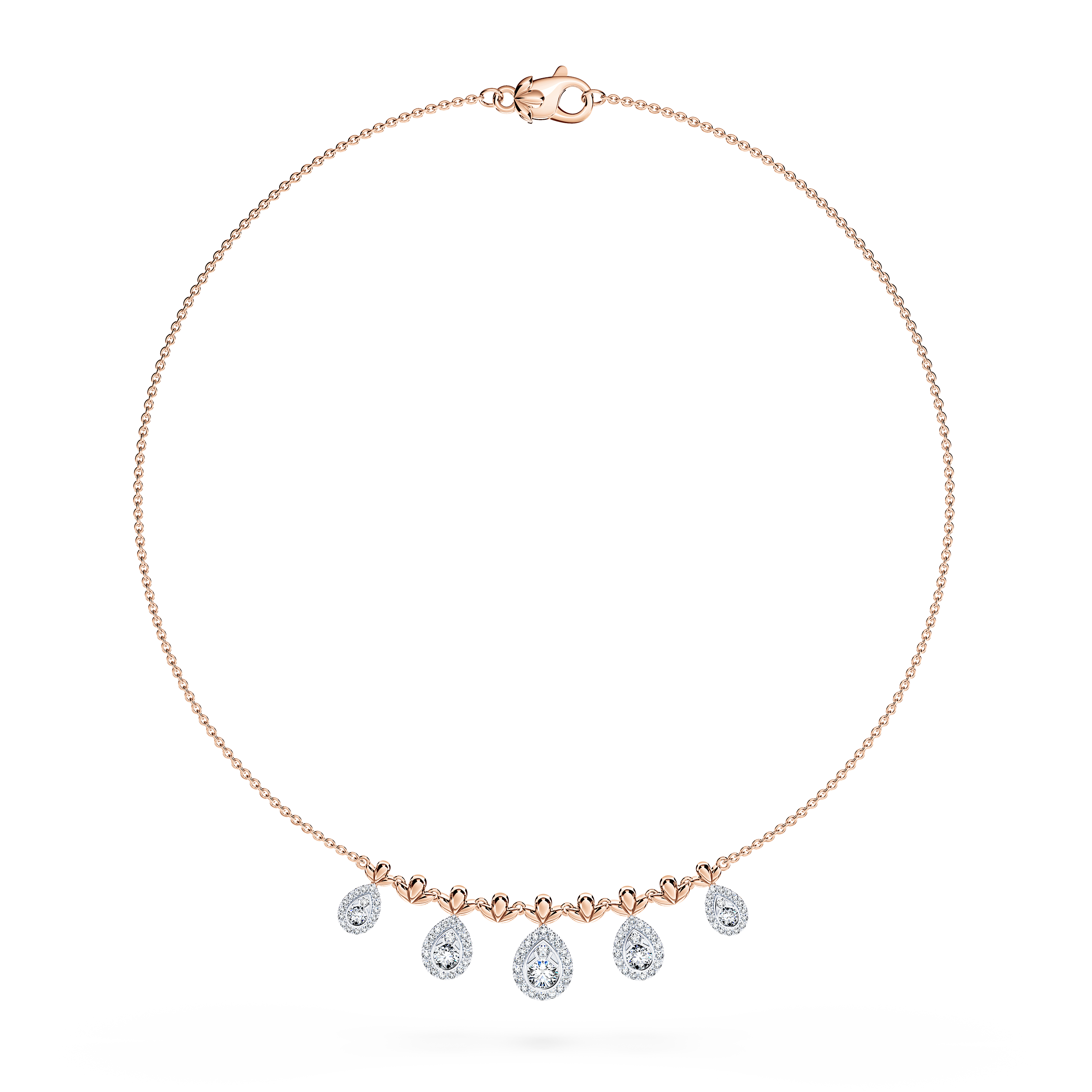 Womens Classic Peacock Diamond Necklace - Medium | Rose Gold – BROWNS