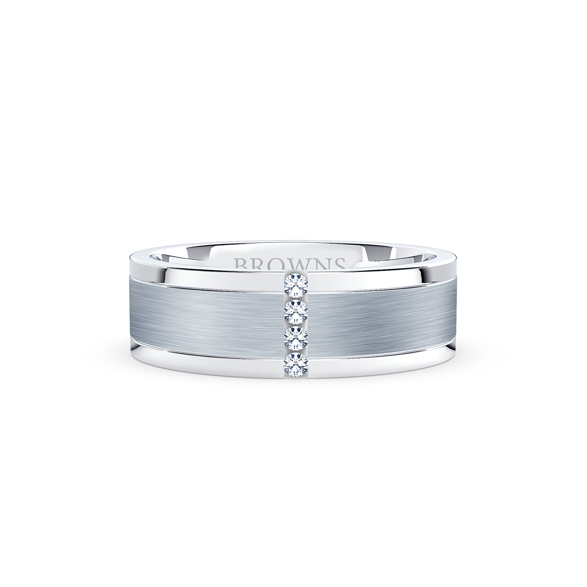 Hercules Diamond Wedding Band Ring | White Gold – BROWNS