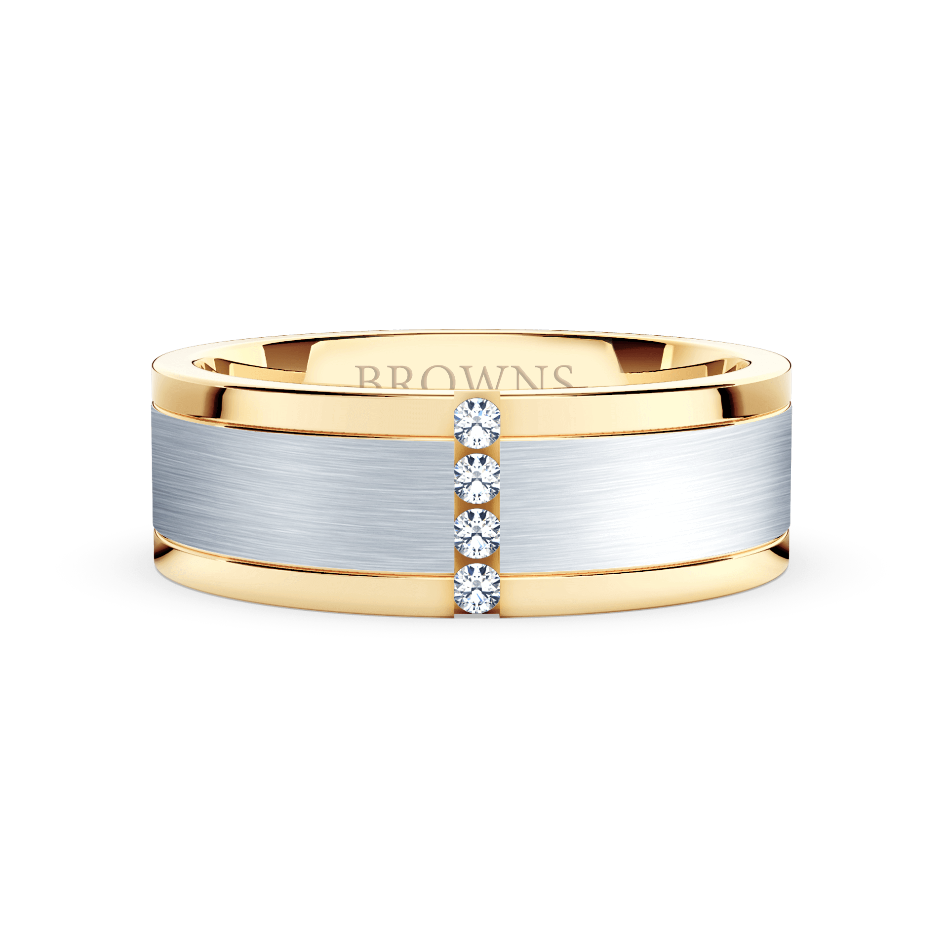 Hercules Diamond Wedding Band Ring | Yellow Gold – BROWNS
