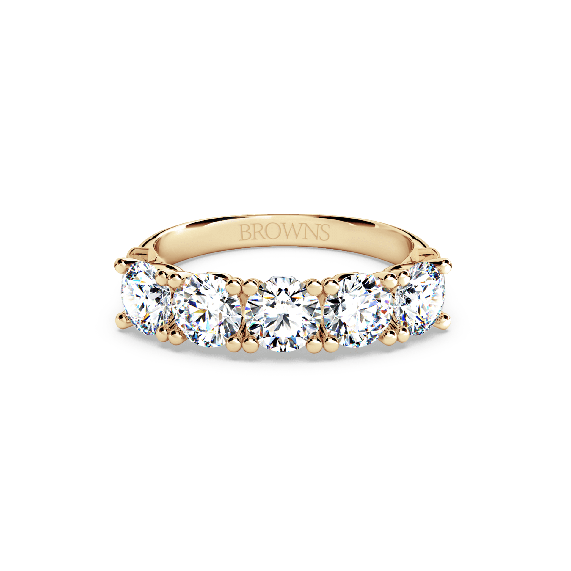 Womens Protea 5-Stone Diamond Whispering Angel Eternity Ring | Yellow ...