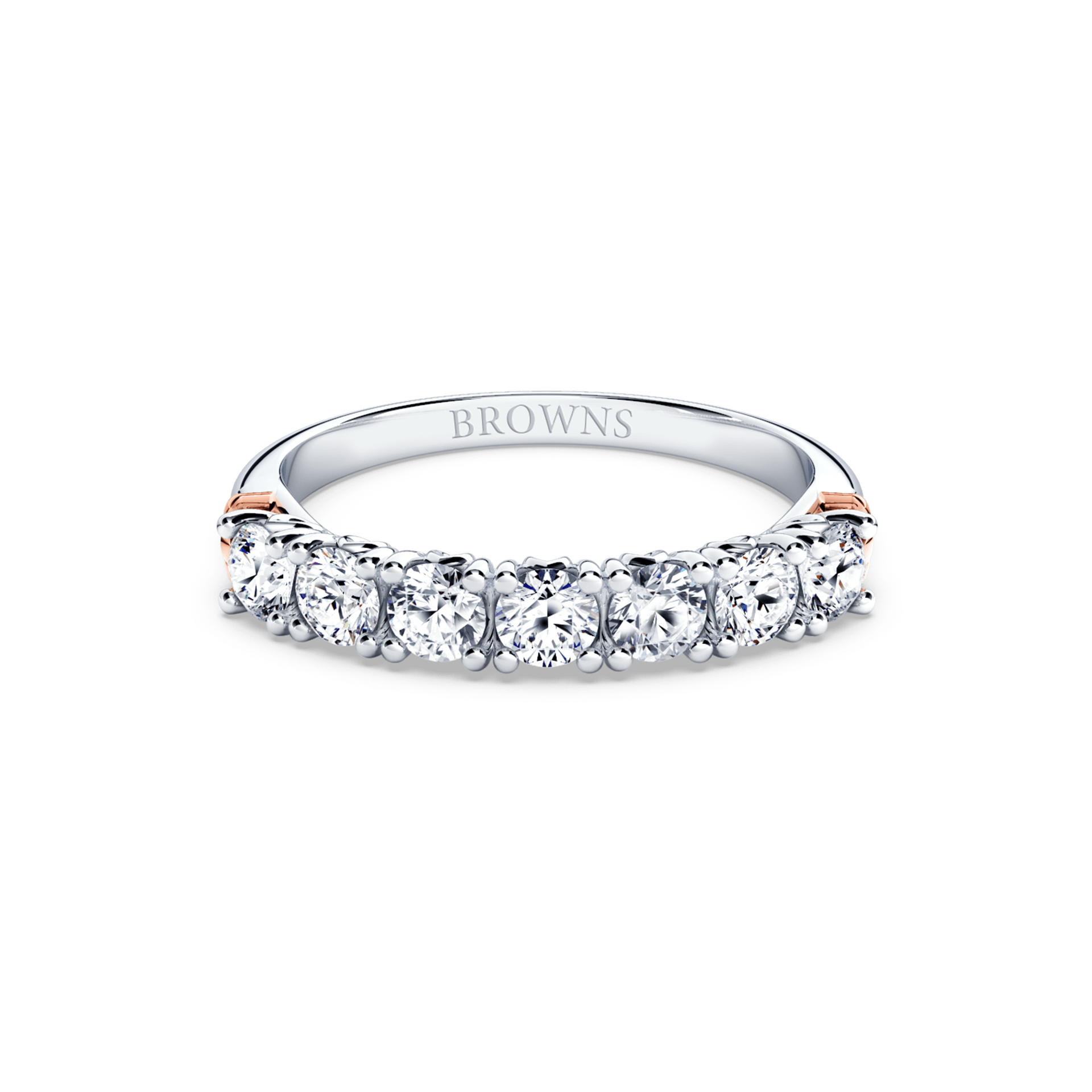 Womens Protea 7-Stone Diamond Whispering Angel Eternity Ring | Platinum ...