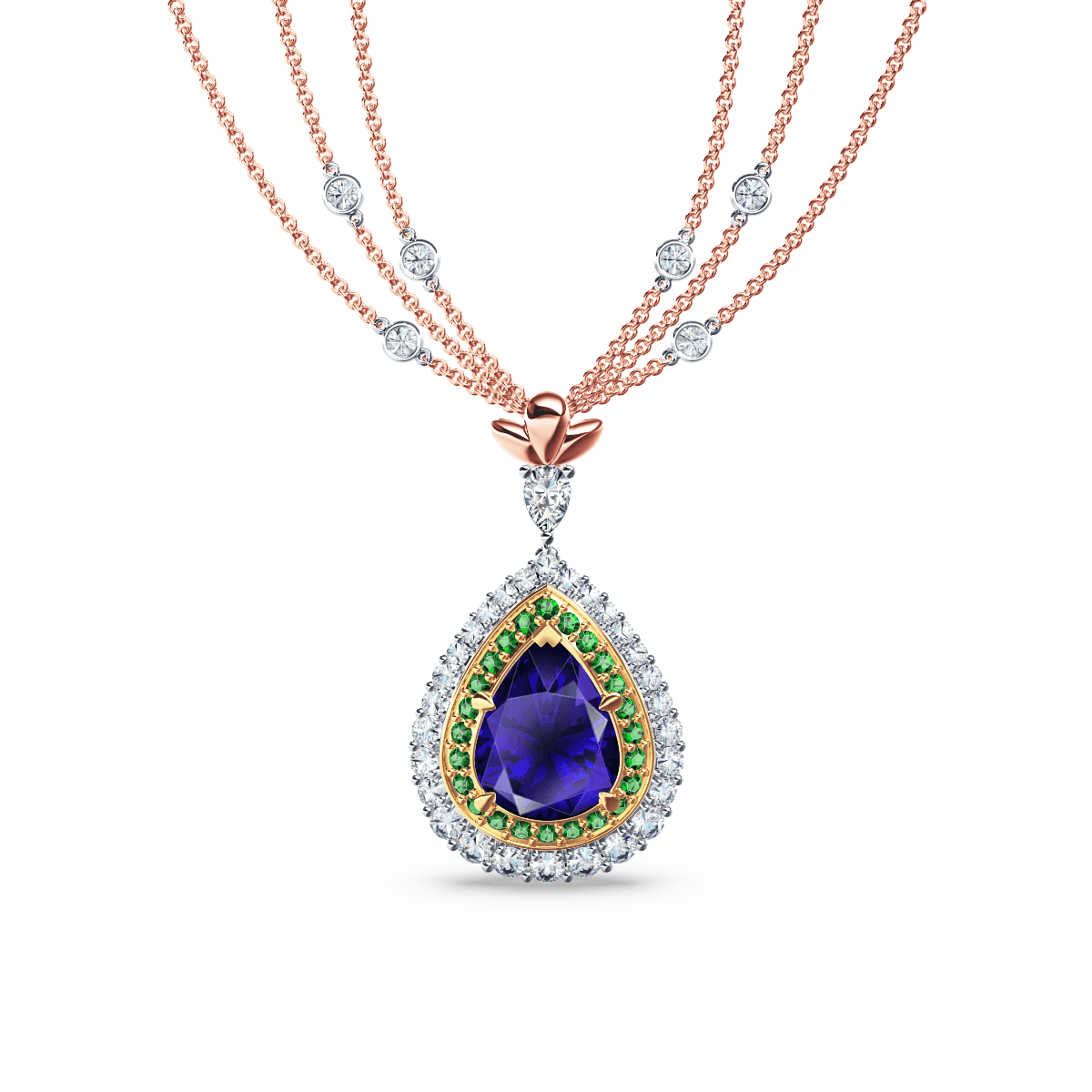 Original Angel Royal Tanzanite Peacock Necklace | White Gold – BROWNS