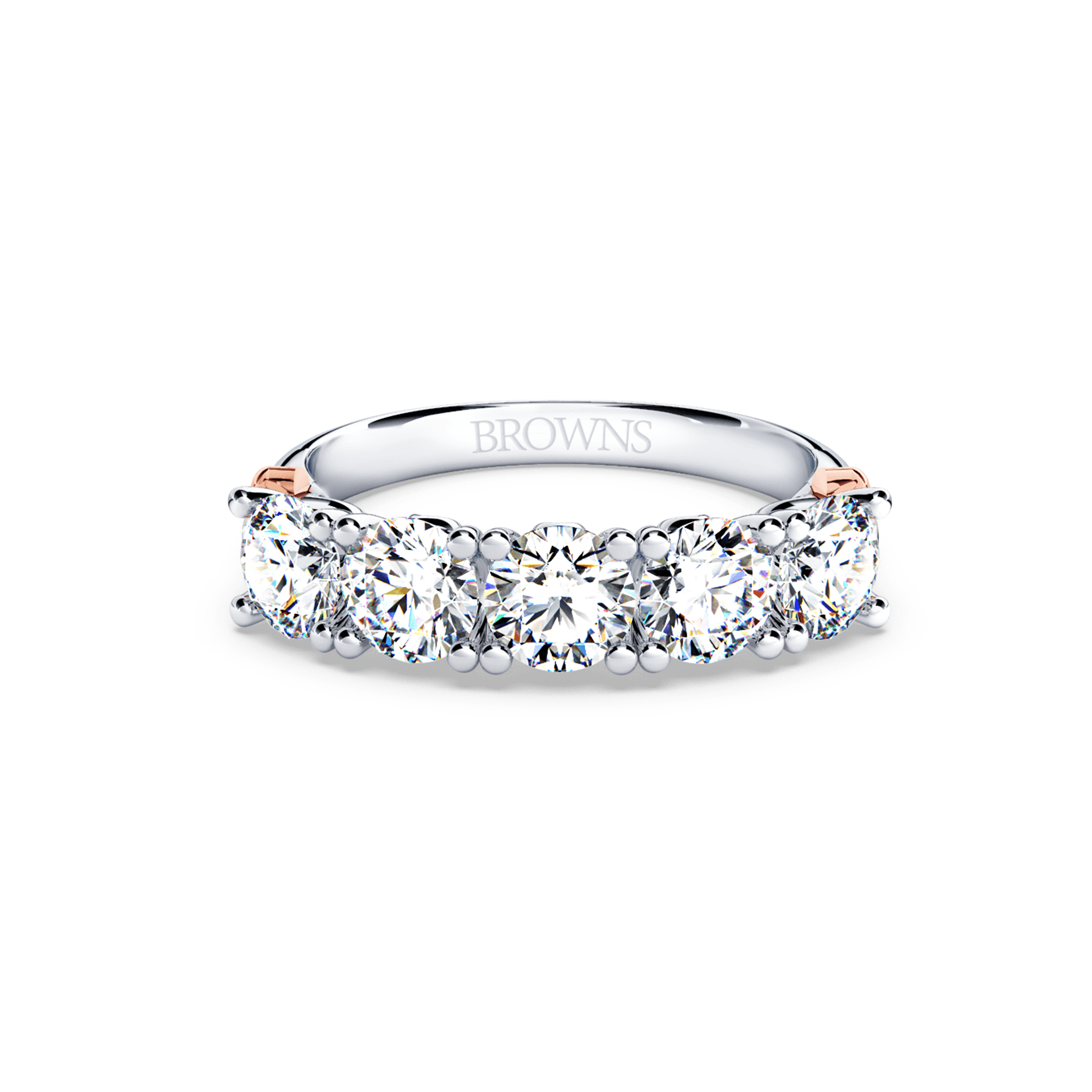 Protea 5-Stone Diamond Whispering Angel Eternity Ring | Platinum – BROWNS
