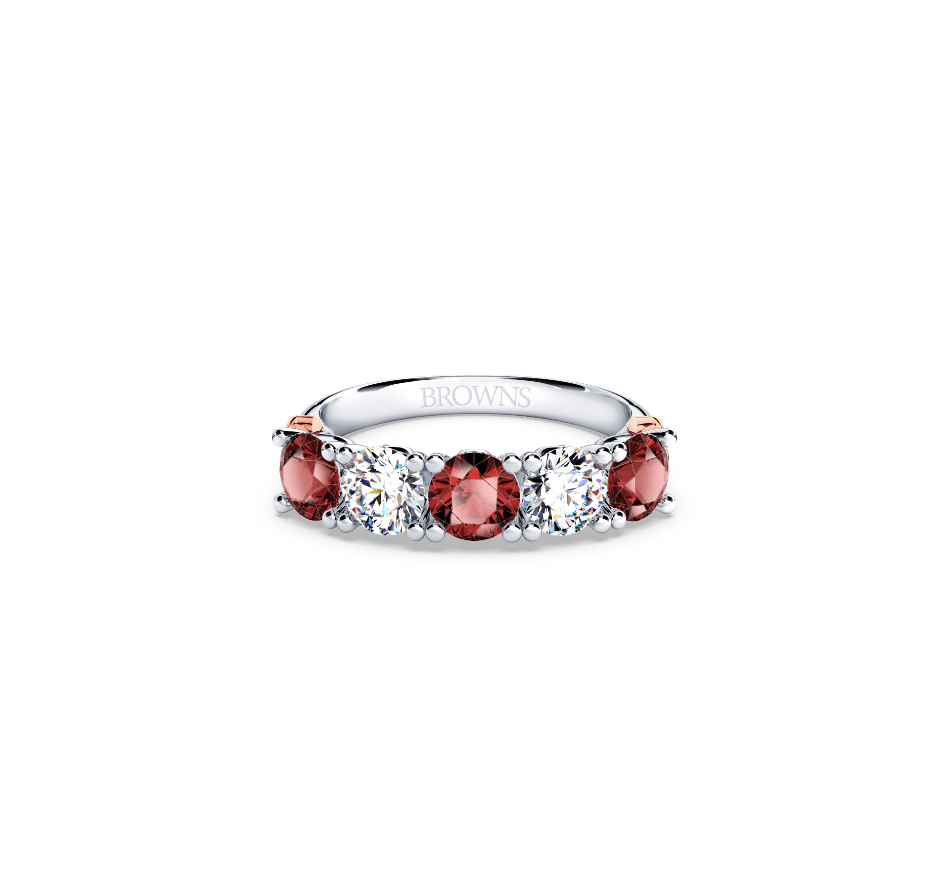 Protea Ruby and Diamond Eternity Ring | White Gold – BROWNS