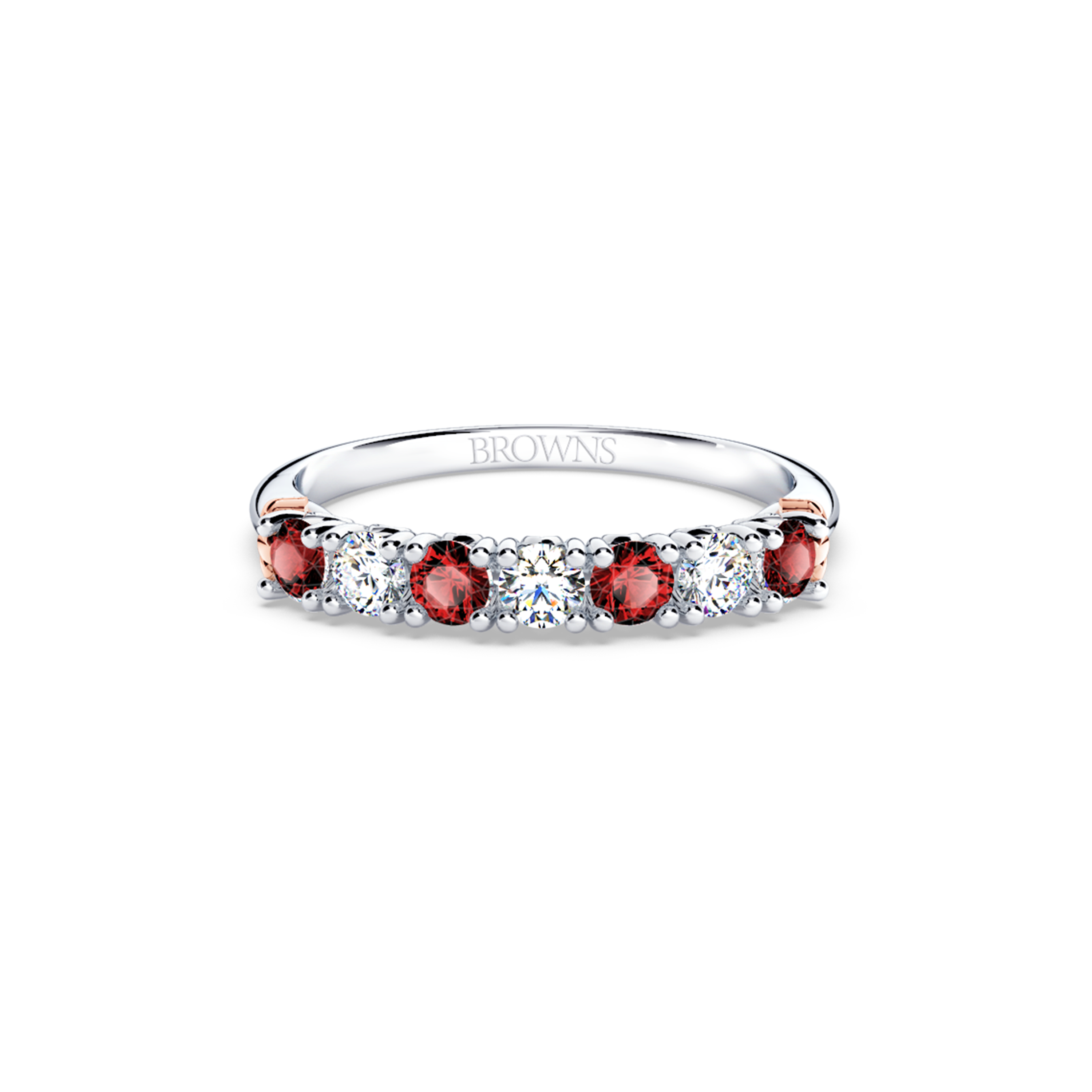 Protea Ruby and Diamond Eternity Ring | White Gold – BROWNS