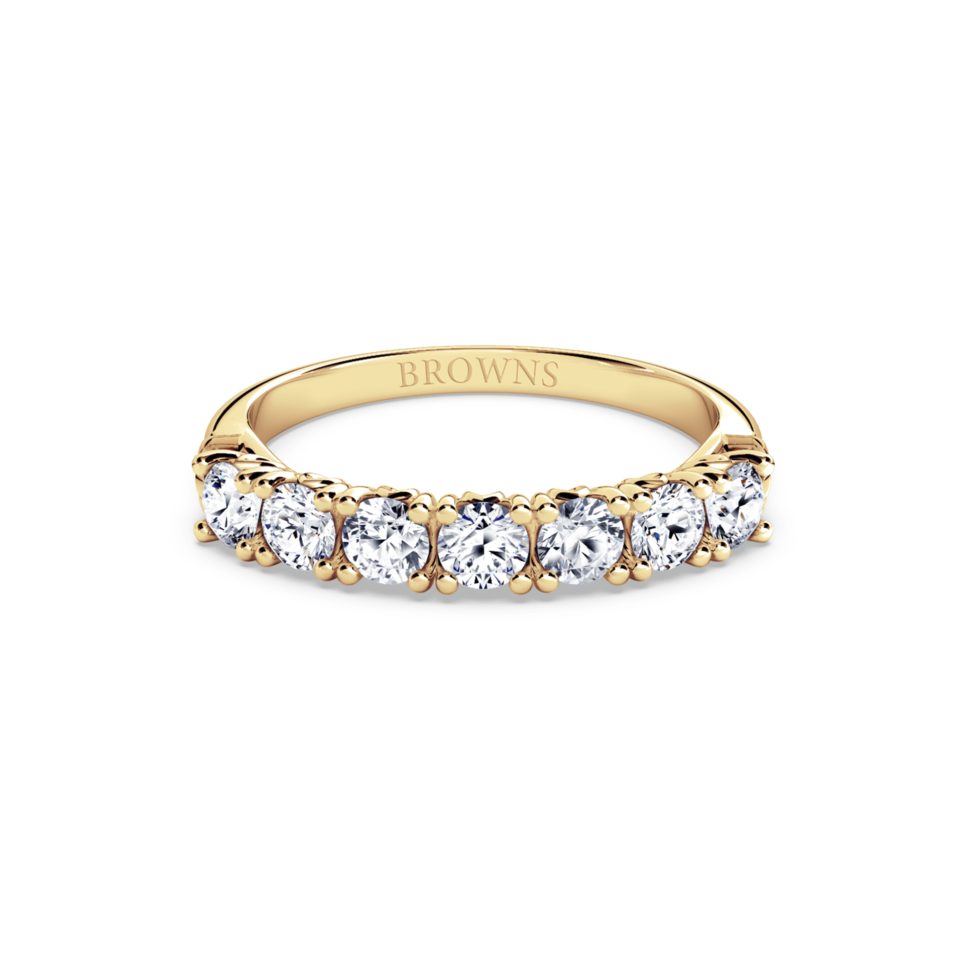 Womens Protea 7-Stone Diamond Whispering Angel Eternity Ring | Yellow ...