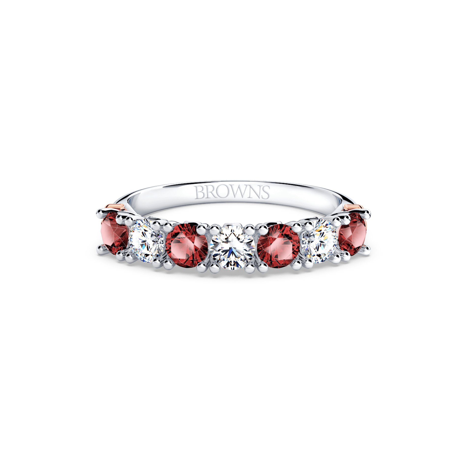 Protea Ruby and Diamond Eternity Ring | White Gold – BROWNS