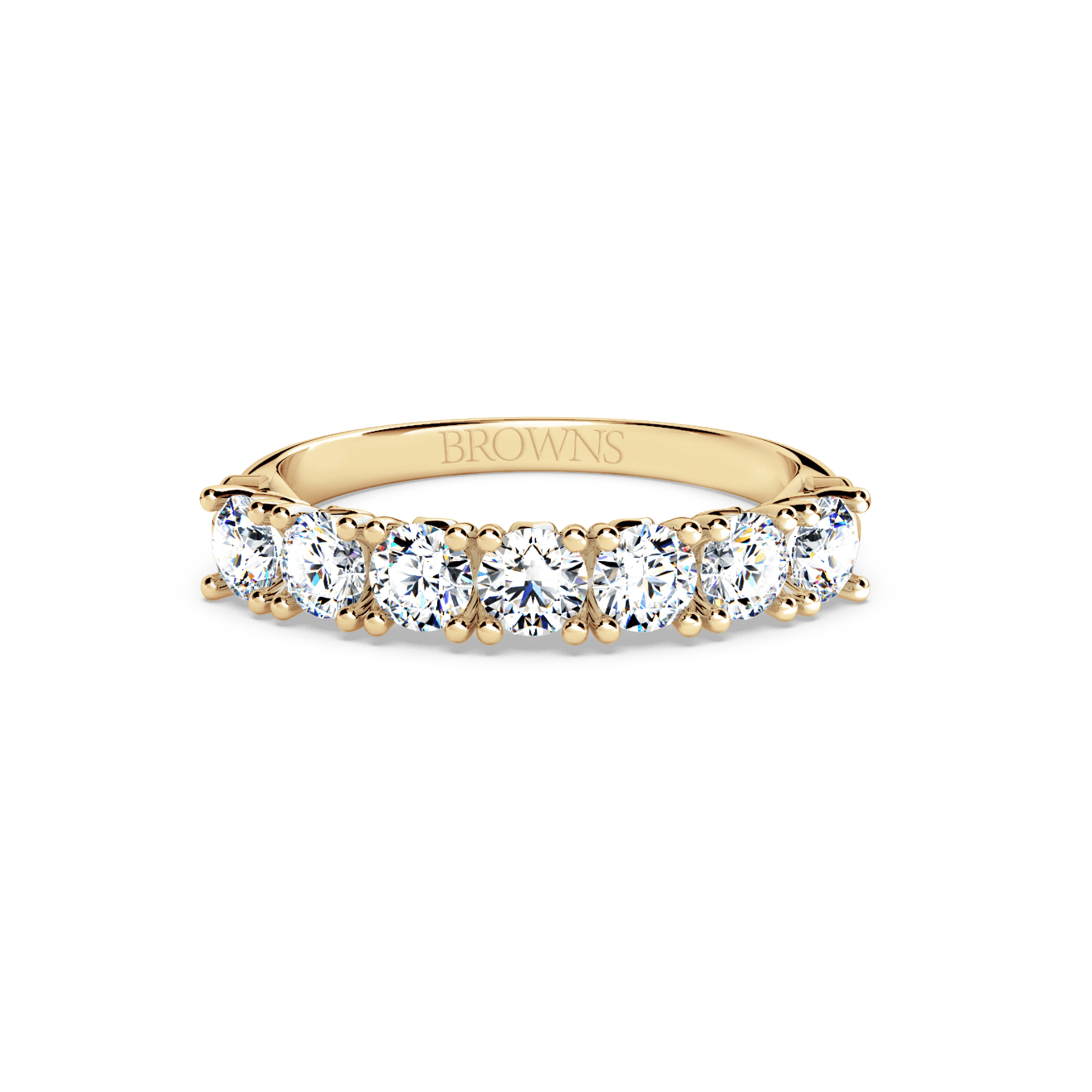 Womens Protea 7-Stone Diamond Whispering Angel Eternity Ring | Yellow ...