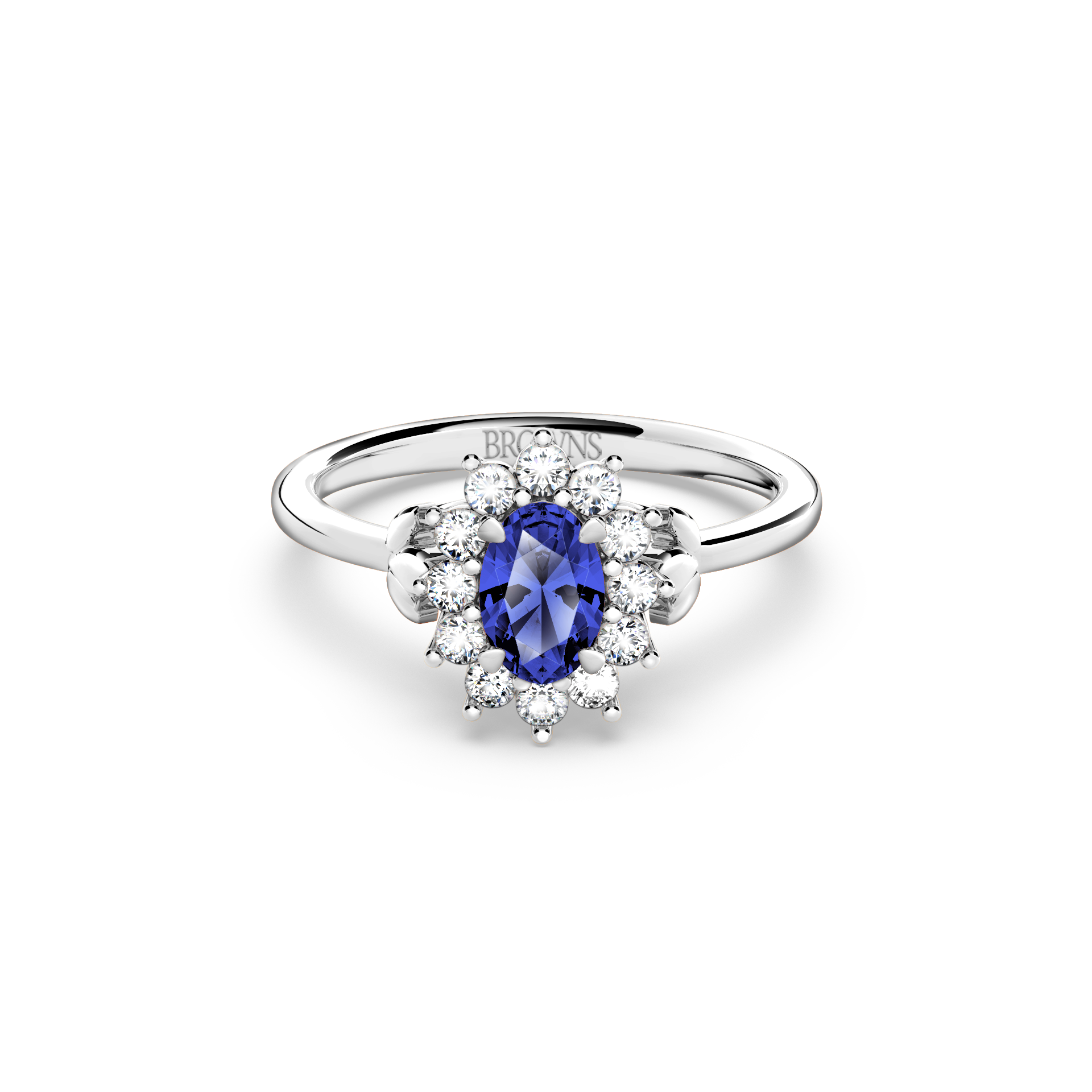 Womens Protea Royal Tanzanite and Diamond Cluster Ring | White Gold ...