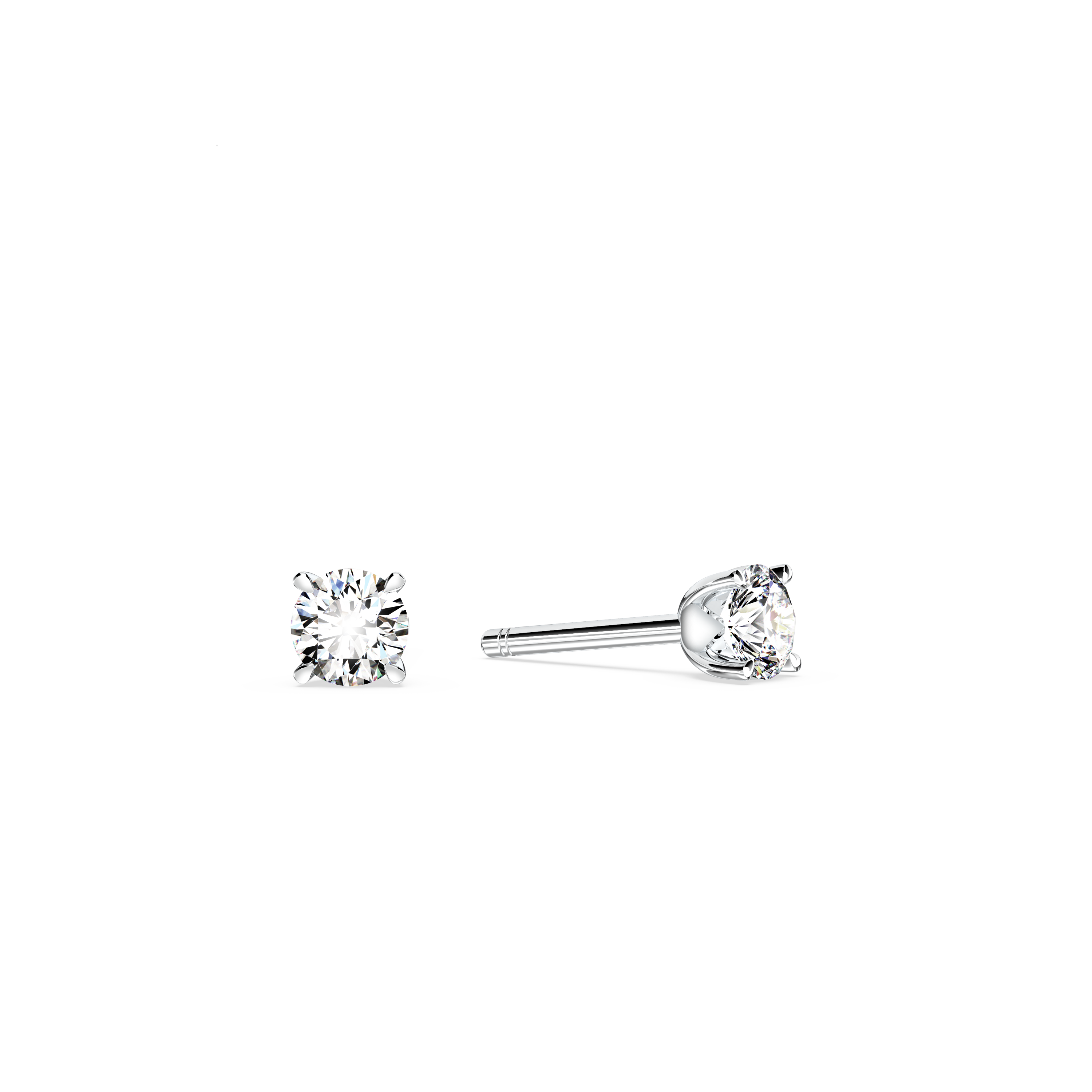 Womens Protea Diamond Solitaire Stud Earrings | White Gold – BROWNS