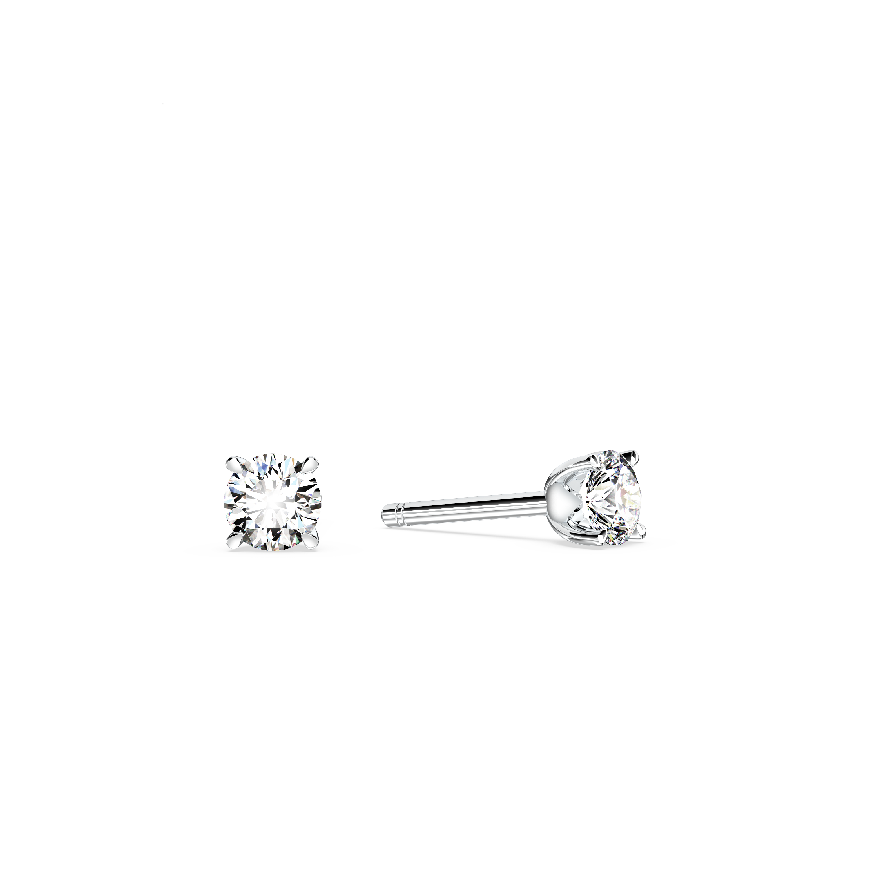 Womens Protea Diamond Solitaire Stud Earrings | White Gold – BROWNS