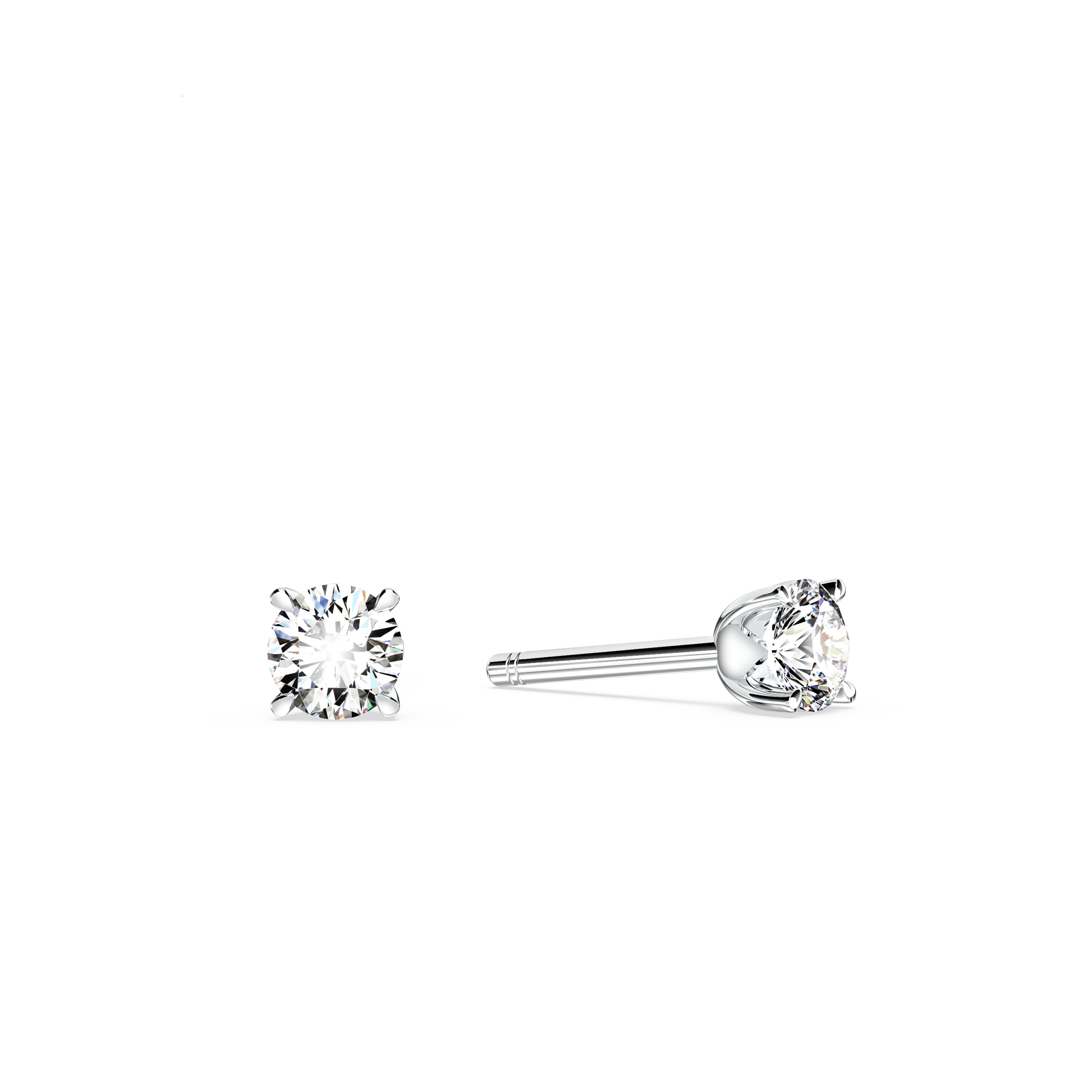 Womens Protea Diamond Solitaire Stud Earrings | Platinum – BROWNS