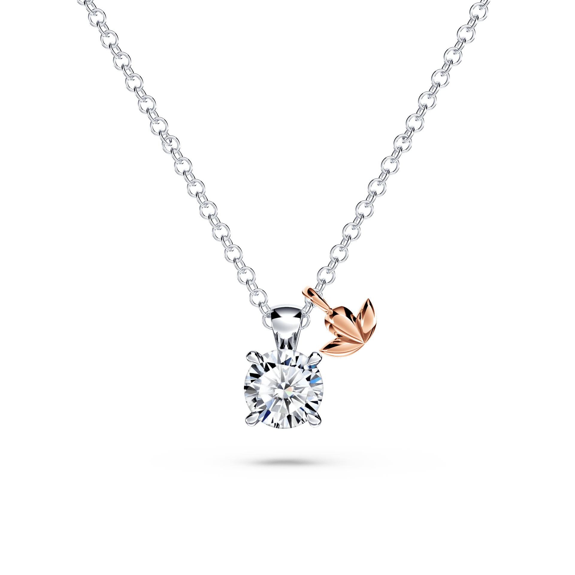 Womens Protea Diamond Solitaire Necklace | White Gold – BROWNS