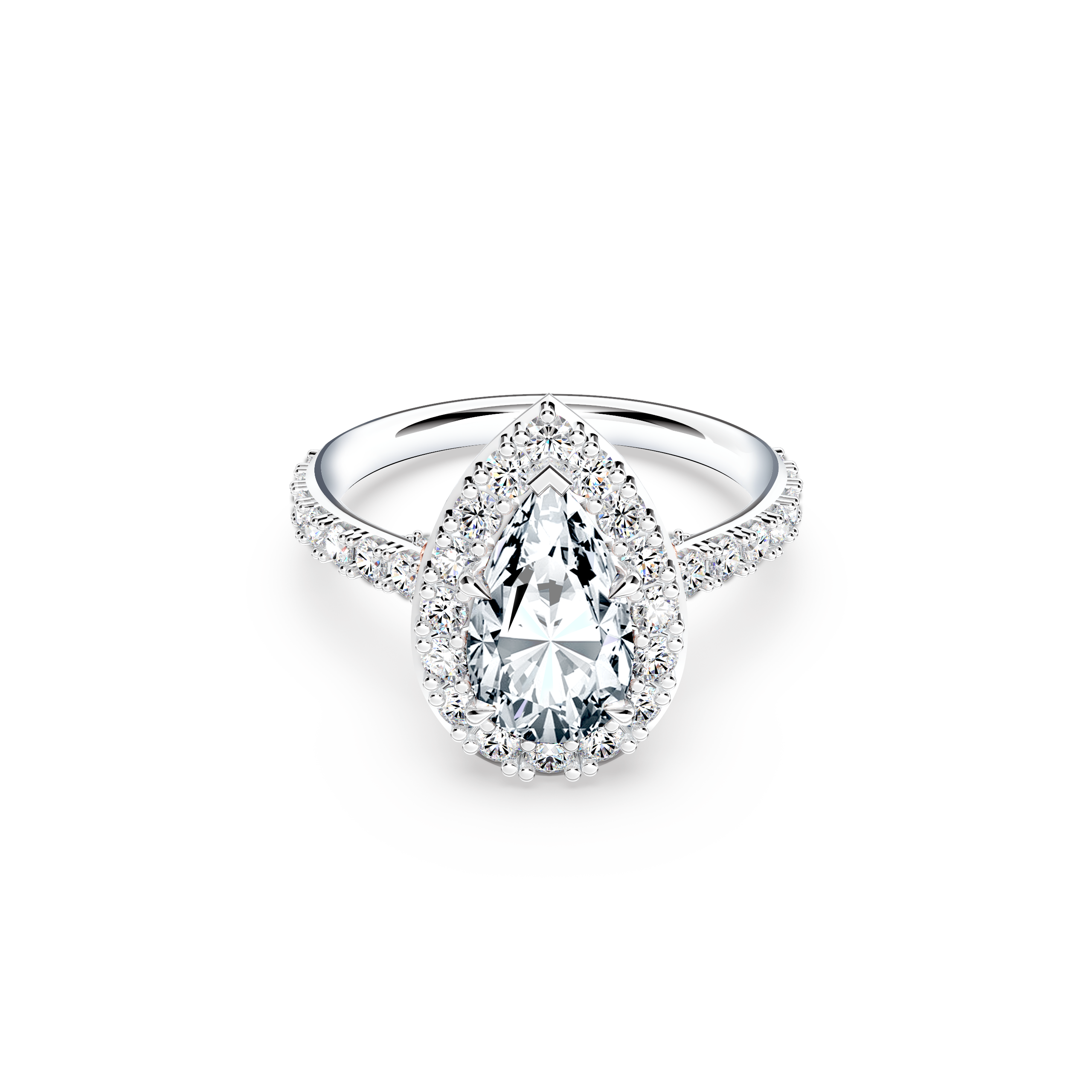 Angel Halo Pear Diamond Engagement Ring | Platinum – BROWNS
